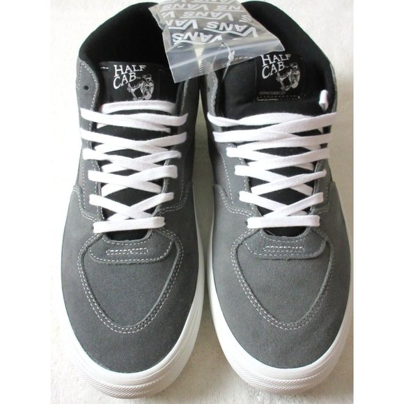 Vans | Shoes | Vans Mens Skate Half Cab Suede Canvas Grey White Shoes ...
